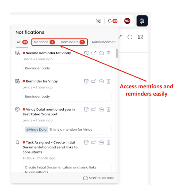 Notifications | Rapid Platform Docs