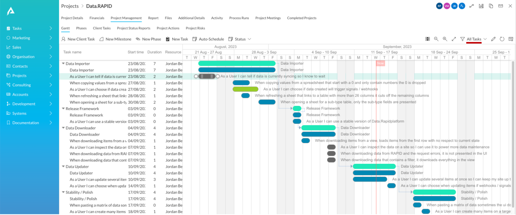 Filtering and Sorting Tasks | Rapid Platform Docs